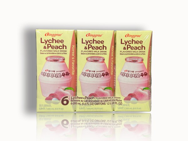 KDBG66348 Binggrae Milk Drink Lychee & Peach 200ml