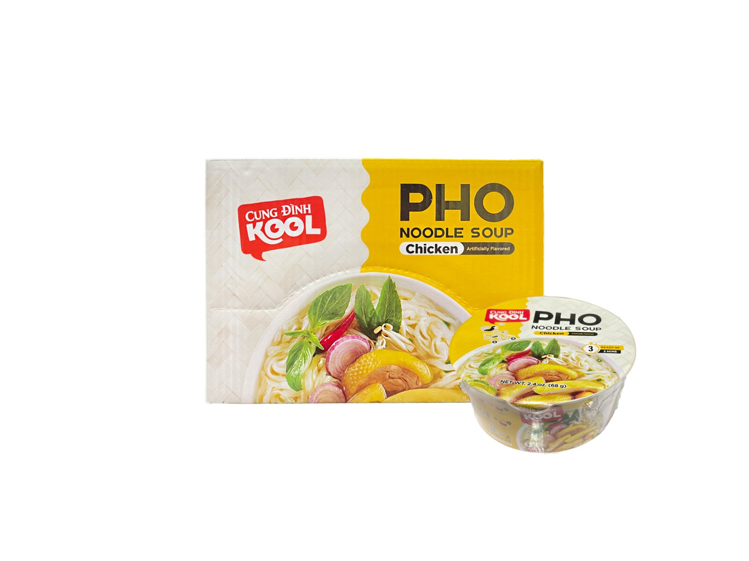 Kool Pho Noodle Soup CHICKEN 68gx12bowl/case